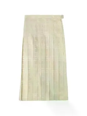 Burberry Pleated Midi Skirt - Neutrals