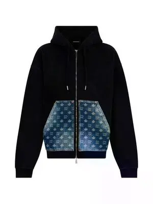 Dsquared2 Monogram Relax Fit Zipped Hoodie - Black