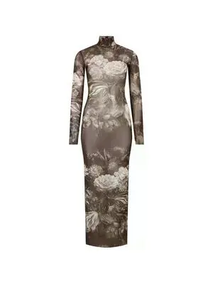 Roberto Cavalli Floral-print Maxi Dress - Brown