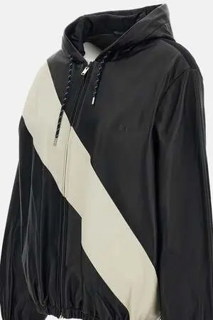 WALES BONNER Giacca In Pelle Vista Striped