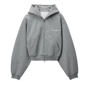 Alexander Wang Logo Print Zip-up Hoodie