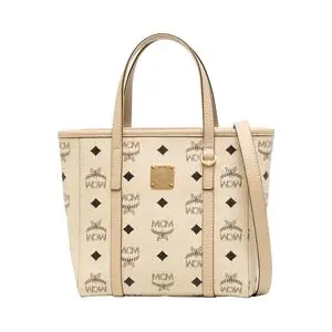 Mcm Toni Vi Mini Shopper 'beige/black - Cream