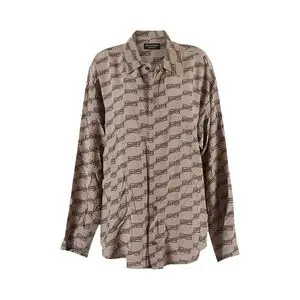 Balenciaga Monogram Shirt 'beige/brown - Tan