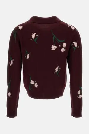 Erdem Maglia In Lana Con Motivo Floreale