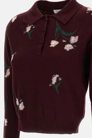 Erdem Merino Wool Floral Intarsia Polo