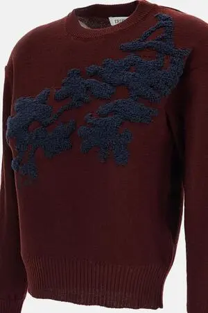 Erdem Maglia Floreale In Lana Merino Sottile