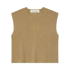Fear Of God Signature Rib Knit Cropped Tank Top - Tan