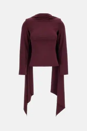 ROTATE BY BIRGER CHRISTENSEN Long Sleeve Top With Integrated Scarf Detail