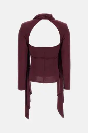 ROTATE BY BIRGER CHRISTENSEN Long Sleeve Top With Integrated Scarf Detail