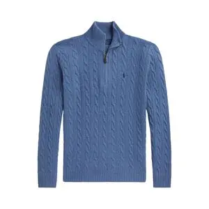 Polo Ralph Lauren Cable Knit Quarter Zip Pullover - Blue