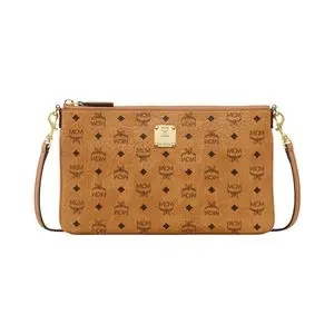 Mcm Aren Vi Flat Pouch Mini Bag 'cognac - Tan