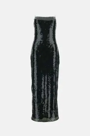 ROTATE BY BIRGER CHRISTENSEN Abito Lungo A Sottoveste In Paillettes - Green