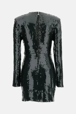 ROTATE BY BIRGER CHRISTENSEN Mini Abito Con Paillettes A Maniche Lunghe