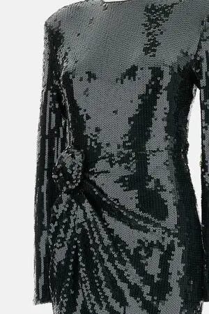 ROTATE BY BIRGER CHRISTENSEN Mini Abito Con Paillettes A Maniche Lunghe