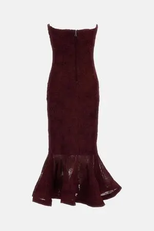 ROTATE BY BIRGER CHRISTENSEN Abito Lungo Flower Mesh Flounce