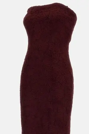 ROTATE BY BIRGER CHRISTENSEN Abito Lungo Flower Mesh Flounce