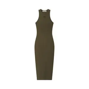 Fear Of God Soft Rib Racerback Dress 'moss