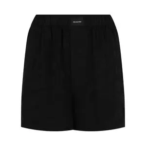 Balenciaga Bb Monogram Pajama Shorts - Black