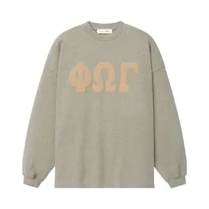 Fear Of God Heavy Jersey Merch Long Sleeve Tee 'washed Seal Heather - Grey