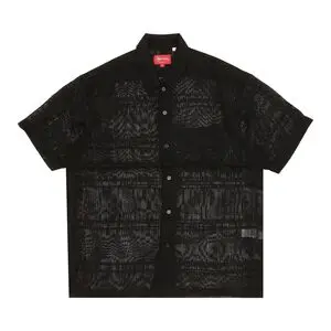 Supreme Mesh Stripe Short-sleeve Shirt - Black