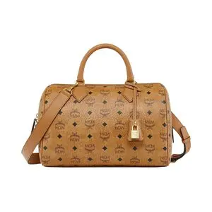 Mcm Ella Vi Mini Boston Bag 'cognac - Tan