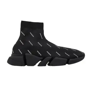 Balenciaga Speed 2.0 Sneaker 'all Over Logo - Black