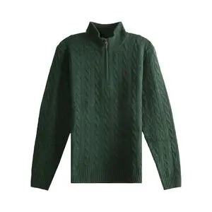 Polo Ralph Lauren Cable Knit Quarter Zip Sweater - Green