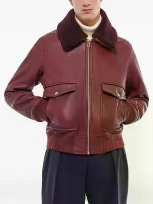 FURSAC Shearling-collar Leather Jacket