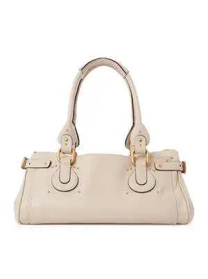 Chloé Paddington Bag In Grenade Leather - Cream