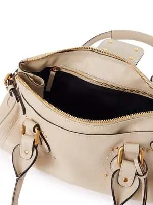 Chloé Paddington Bag In Grenade Leather - Cream