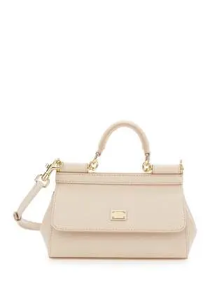 Dolce & Gabbana Dolce & Gabbana Women 'Sicily' Pink Handbag With Adjustable And Removable Shoulder Strap And Logo Plate On The Front In Leather For Women Pink