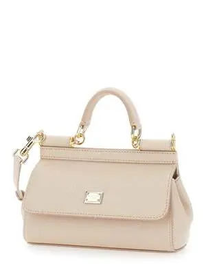 Dolce & Gabbana Sicily' Handbag With Adjustable And Removable Shoulder Strap And Logo Plate On The Front In Leather For - Pink