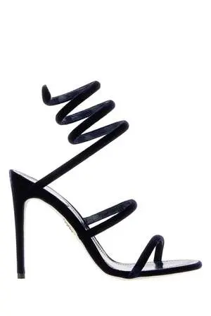 Rene Caovilla Velvet Cleo Sandals - Blue