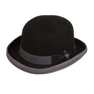 DASMARCA HATS Wool Felt Bowler Derby Hat - Black