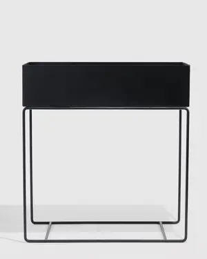 Quince Powder Coated Steel Standing Planter - Black