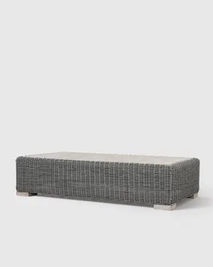 Quince Classic All-weather Wicker Outdoor Coffee Table - Grey Weave