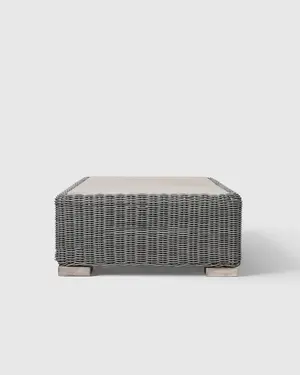 Quince Classic All-weather Wicker Outdoor Coffee Table - Grey Weave