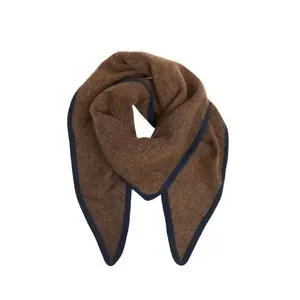 Saachi Plaid Wool Triangle Scarf - Black