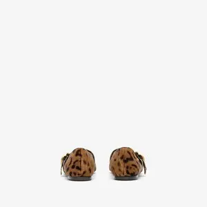 Burberry Leopard Print Robin Ballerinas - Leopard/black