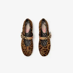 Burberry Leopard Print Robin Ballerinas - Leopard/black