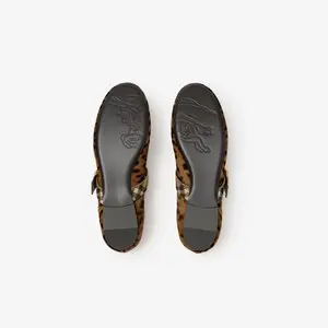 Burberry Leopard Print Robin Ballerinas - Leopard/black