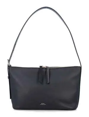 A.p.c. Grained Leather Shoulder Bag - Nero