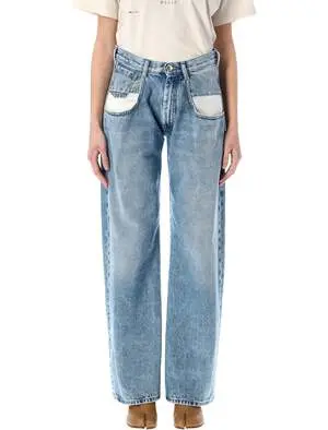 MAISON MARGIELA High-rise Wide-leg Jeans With Patch Pockets