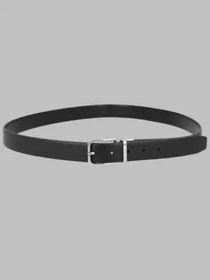 BOSS Pebbled Leather Belt With Buckle - Black