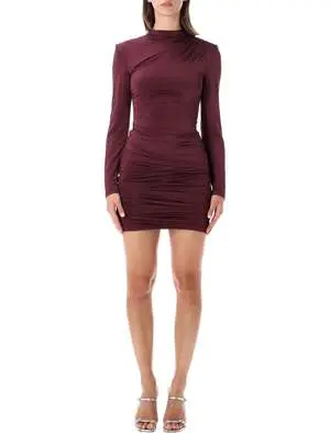 ROTATE BY BIRGER CHRISTENSEN Ruched Long Sleeve Mini Dress