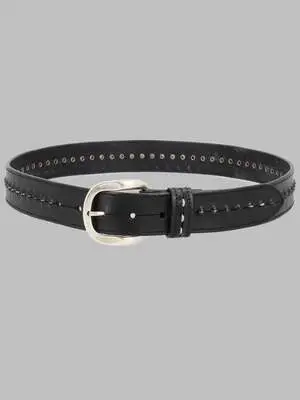 GOLDEN GOOSE Leather Belt With Buckle - Black