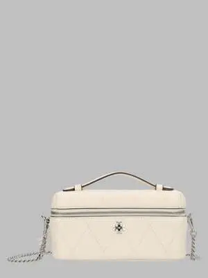 Tory Burch Charlie Leather Crossbody Vanity Case - Ivory