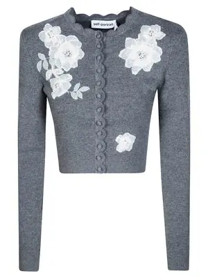 SELF-PORTRAIT Floral Lace Knit Cardigan