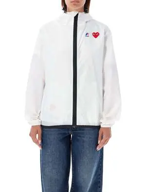 Play Comme Des Garcon Hooded Zip-front Windbreaker Jacket