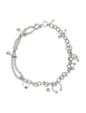 JUSTINE CLENQUET Holthend Mini Charm Link Necklace, 40.5 Cm - Argento